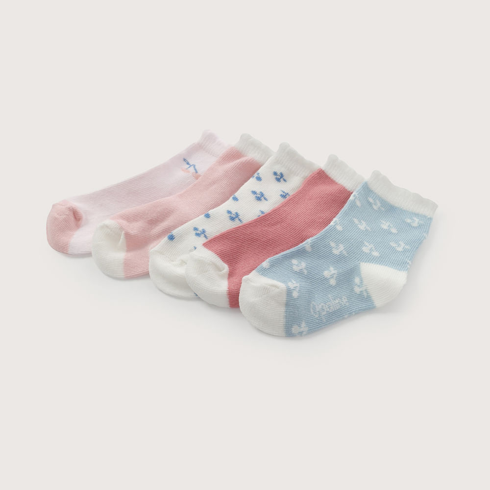 Pack de 5 calcetines con diseño niña